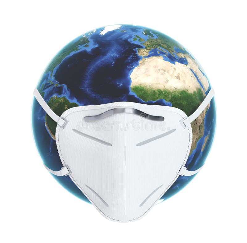 Planet Earth with Face Pollution Mask Stock Illustration - Illustration ...
