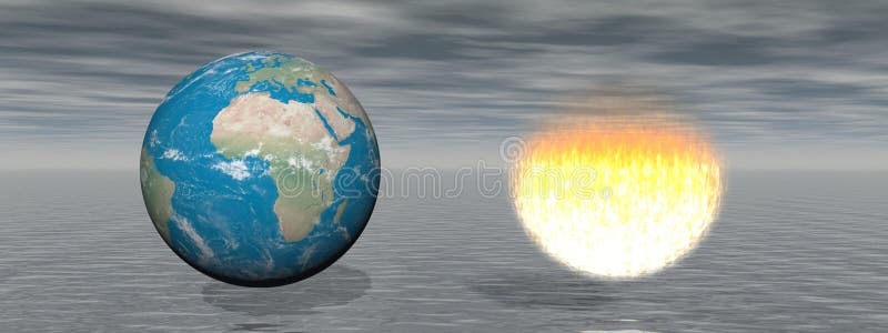 Planet Earth on Fire - 3d Rendering Stock Illustration - Illustration ...