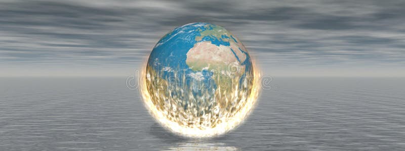 Planet Earth on Fire - 3d Rendering Stock Illustration - Illustration ...