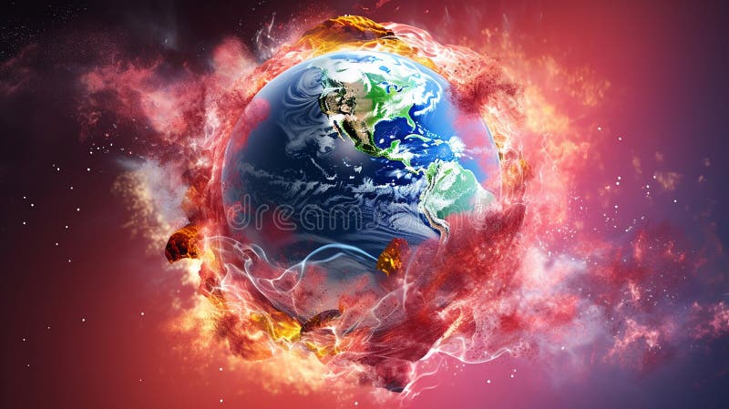 The Planet Earth is on Fire, the Explosion of a Planet in the Universe ...