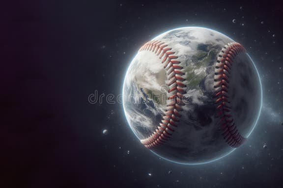 Planet Earth in the Form of a Baseball in Space. Space for Text. Stock ...