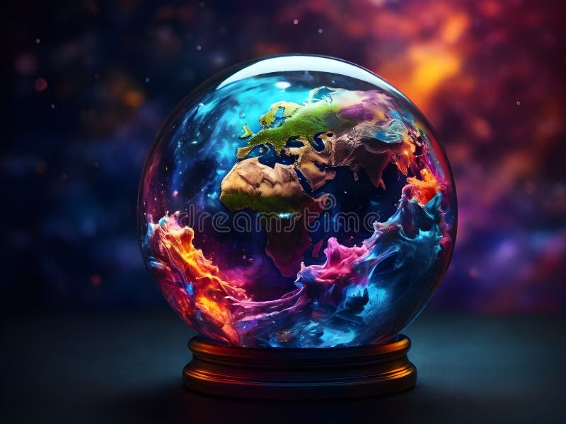 Planet Earth in the Form of a Crystal Ball. Environment and Earth Day ...