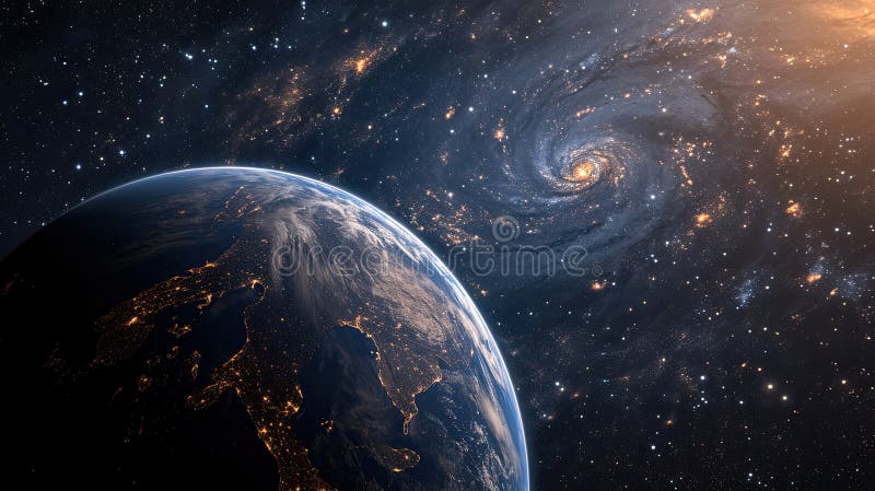 Planet Earth in Galaxy Space, Abstract Astrological Background Stock ...
