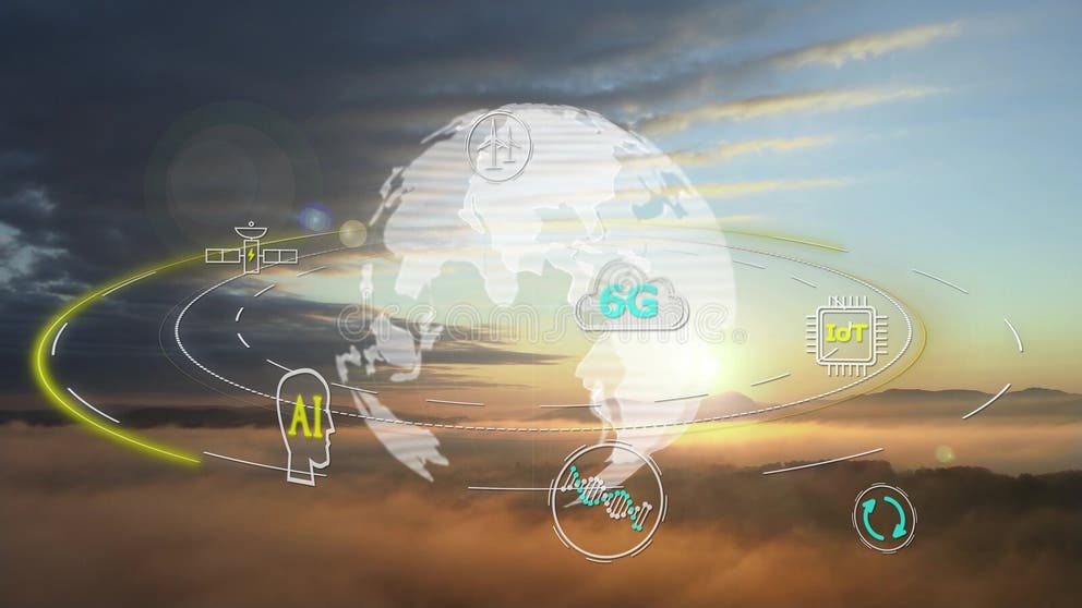 Planet Earth Globe with Futuristic Hi Tech Artificial Intelligence ...