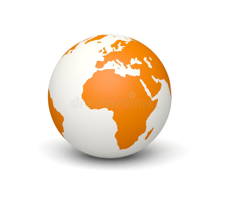 Planet earth globe orange stock illustration. Illustration of planet ...