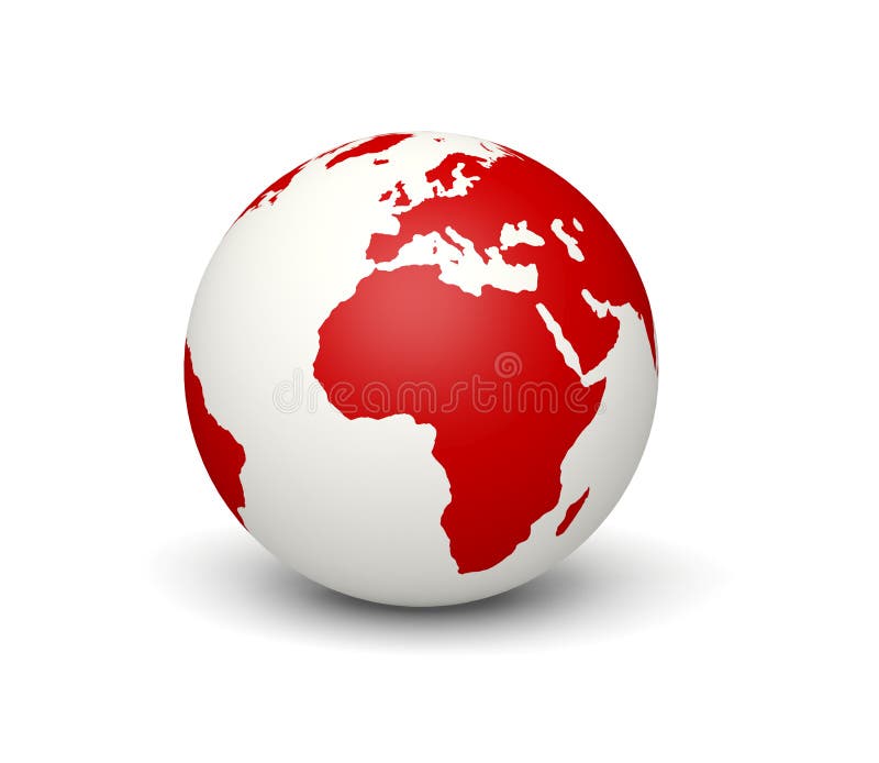 Planet earth globe red stock illustration. Illustration of continents ...