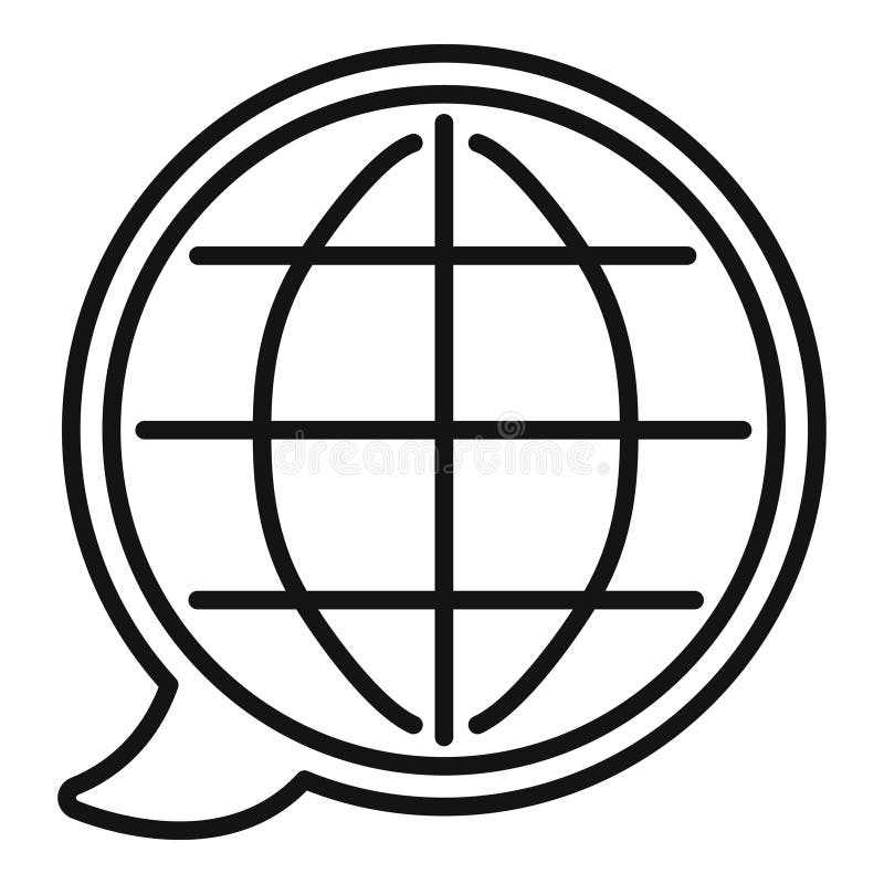 Planet Earth Globe Speech Bubble Icon Representing Global Communication ...