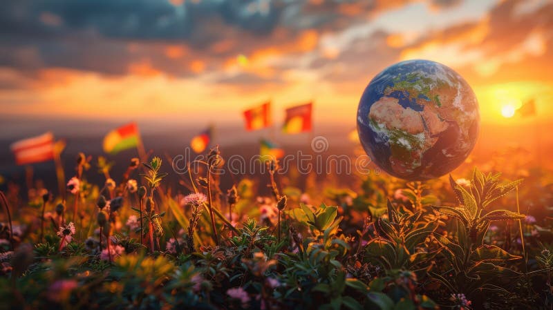 Planet Earth. the Globe is on the Table Stock Illustration ...