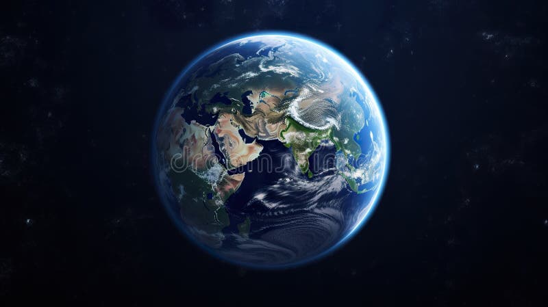 Planet Earth Globe, View from Open Space Stock Photo - Image of ...
