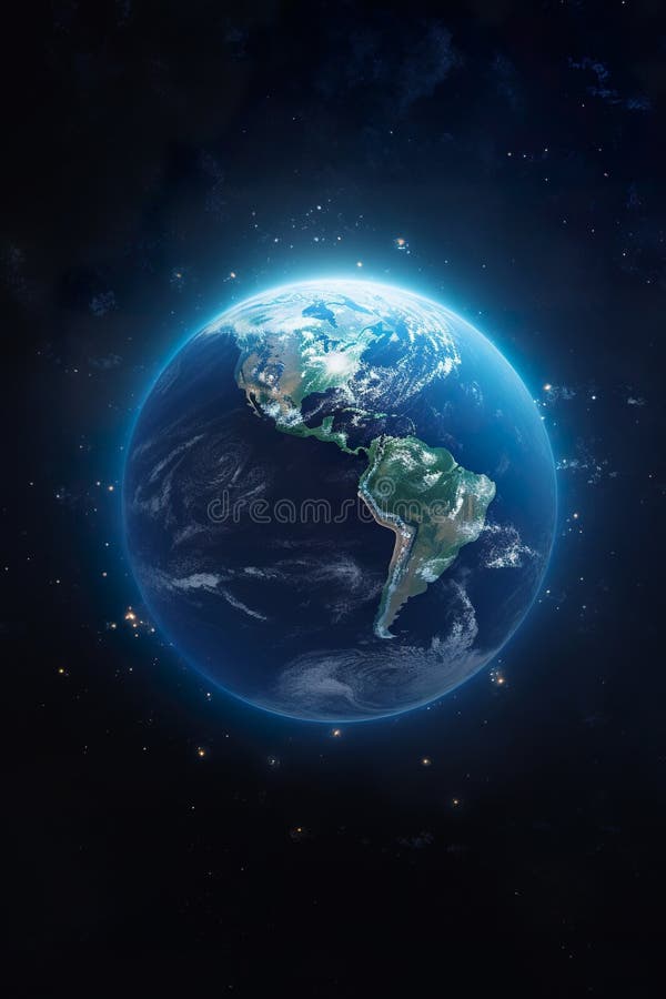 Planet Earth Globe, View from Open Space Stock Photo - Image of globe ...