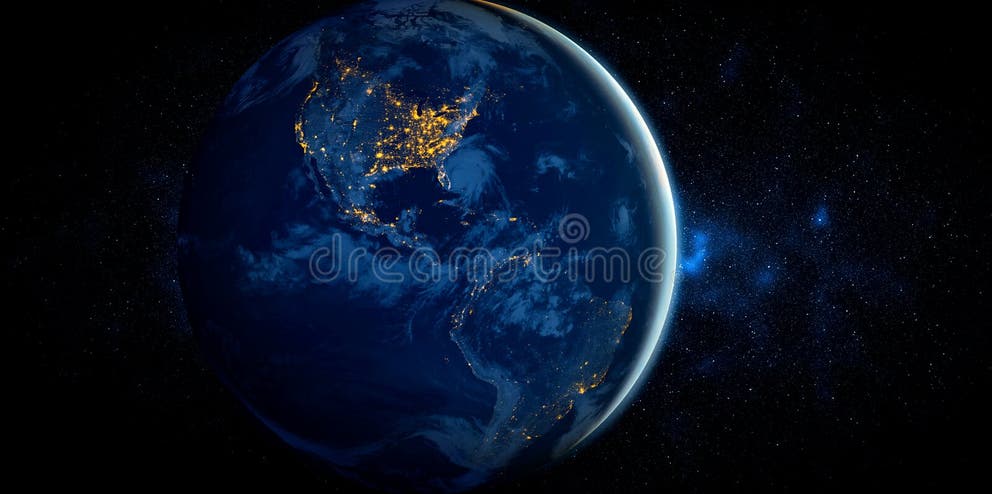 Planet Earth Globe View from Space Showing Realistic Earth Surface and ...