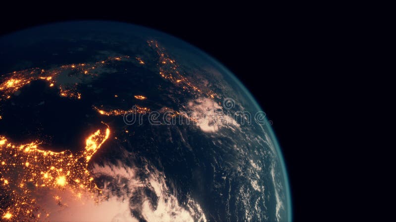 Planet Earth Globe View from Space Showing Realistic Earth Surface and ...