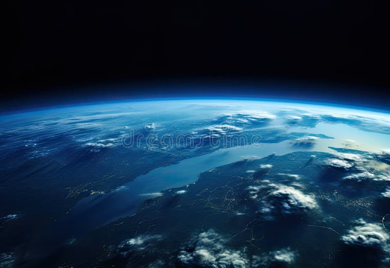 Planet Earth Globe View from Space Showing Realistic Earth Surface and ...