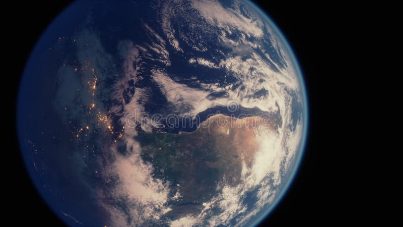 Planet Earth Globe View from Space Showing Realistic Earth Surface and ...