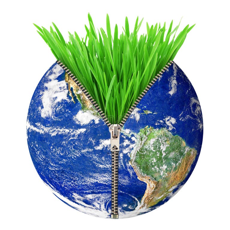 Planet Earth with Grass and Zip Stock Photo - Image of overheating ...