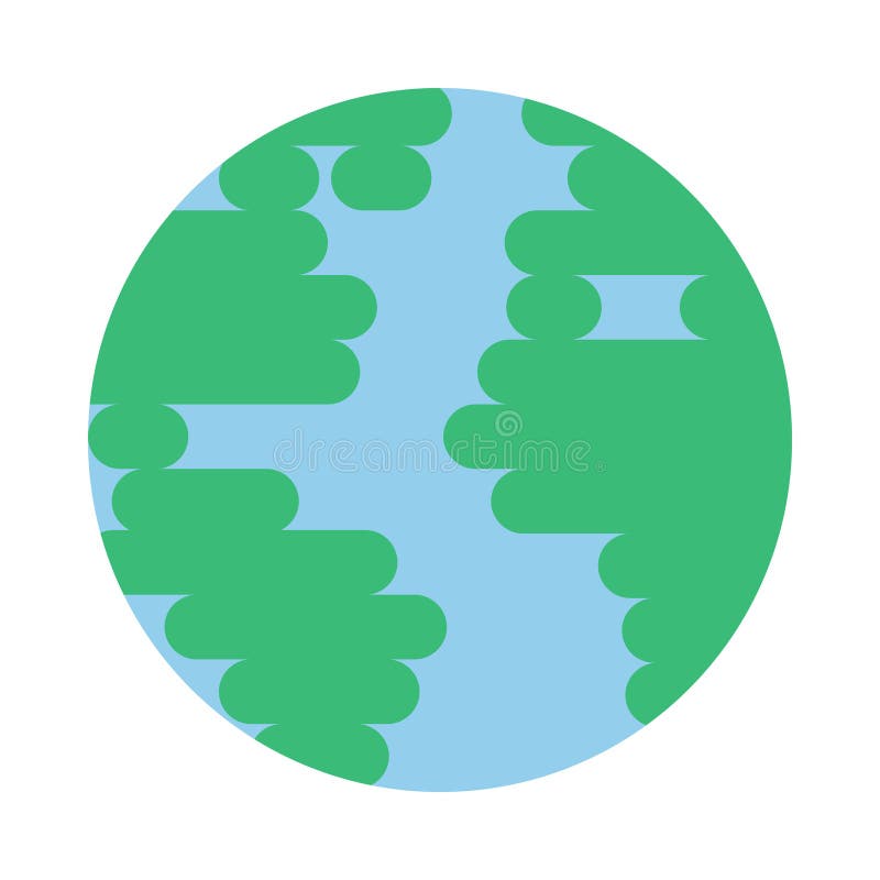 Planet Earth with Green Continents Icon Stock Vector - Illustration of ...