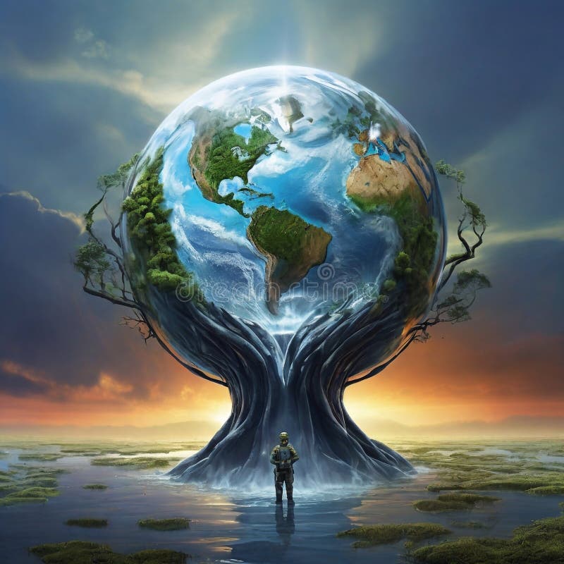 Planet Earth, Green Planet, Protecting the Planet from Pollution Stock ...