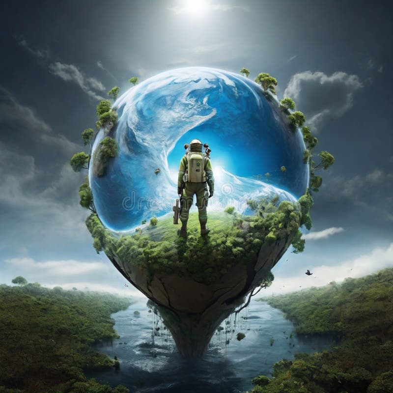 Planet Earth, Green Planet, Protecting the Planet from Pollution Stock ...