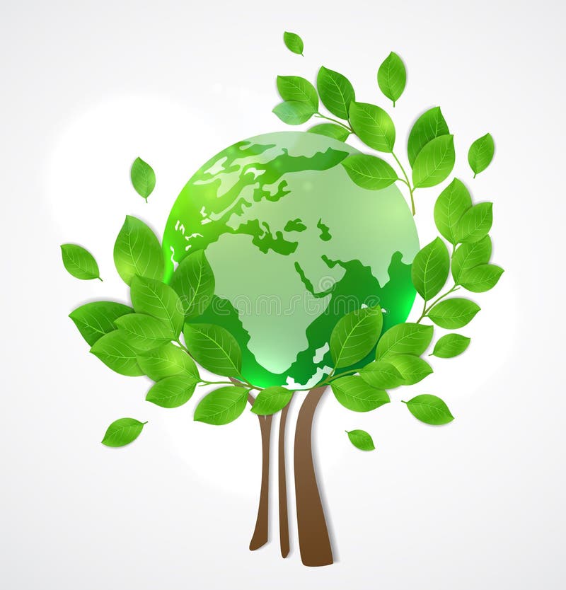Tree and planet stock illustration. Illustration of pollution - 20676566