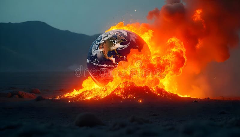 Planet Earth with Half of it Destroyed. Stock Illustration ...