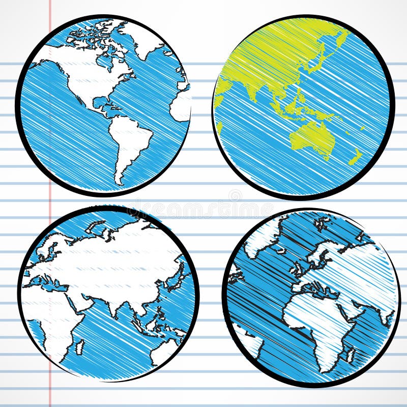 Earth and globe icon set stock vector. Illustration of geography ...