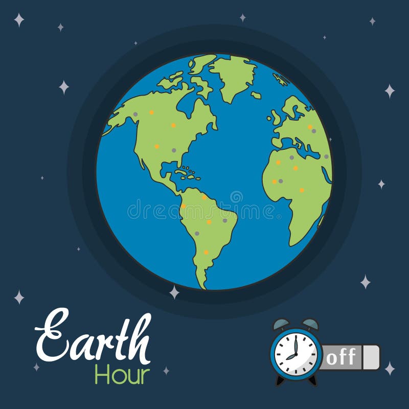 Earth Hour design stock vector. Illustration of save - 109838949