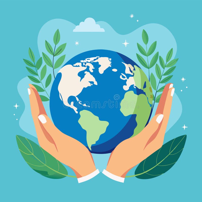 Planet Earth in Human Palms. World Environment Day. Save the Earth ...