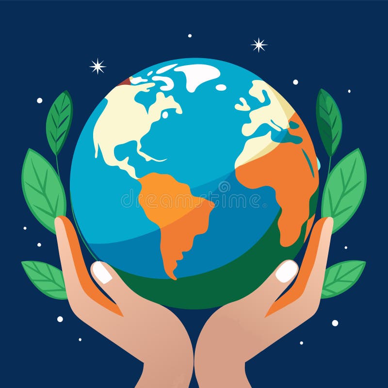 Planet Earth in Human Palms. World Environment Day. Save the Earth ...