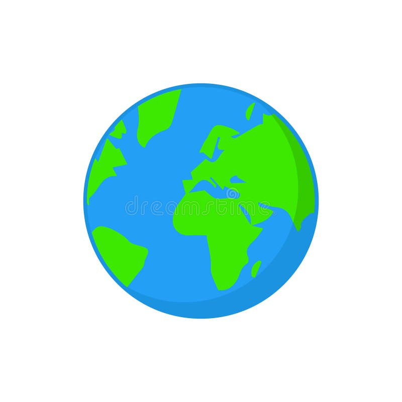 Planet Earth Icon Colorful Vector. Flat Design Vector Illustration for ...