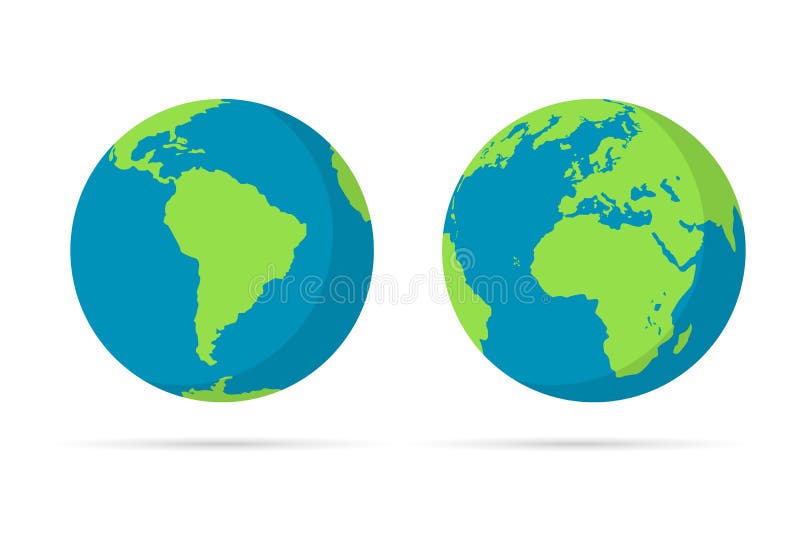 Planet Earth Icon. Flat Planet Earth Icon Stock Vector - Illustration ...