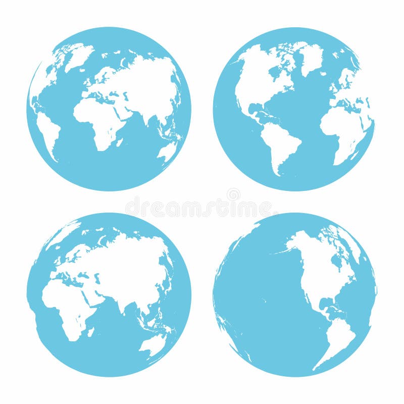 Earth Globe Emblem. Logo Template. Icon Set Stock Vector - Illustration ...