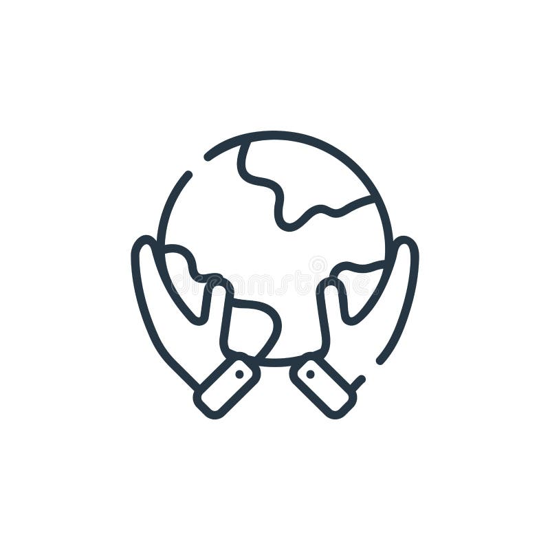 Planet Earth Icon Vector from Ecology Concept. Thin Line Illustration ...