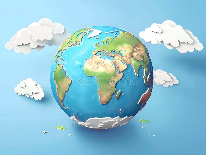 Planet Earth Illustration in Space. Sustainable Science Concept ...