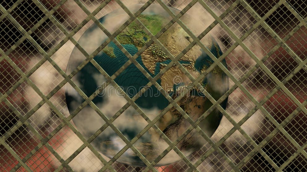 Planet Earth imprisoned stock illustration. Illustration of objects ...
