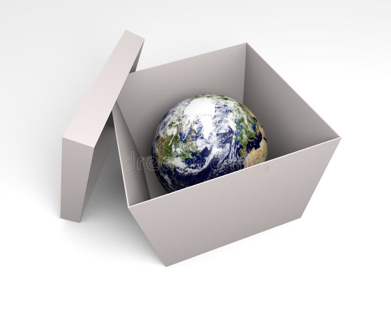 Planet Earth inside box stock illustration. Illustration of globe ...