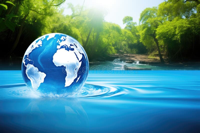 Planet Earth with Its Abundant Water Resources Stock Photo - Image of ...