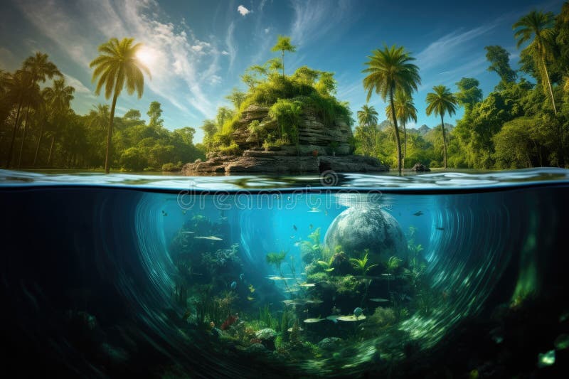 Planet Earth with Its Abundant Water Resources Stock Photo - Image of ...