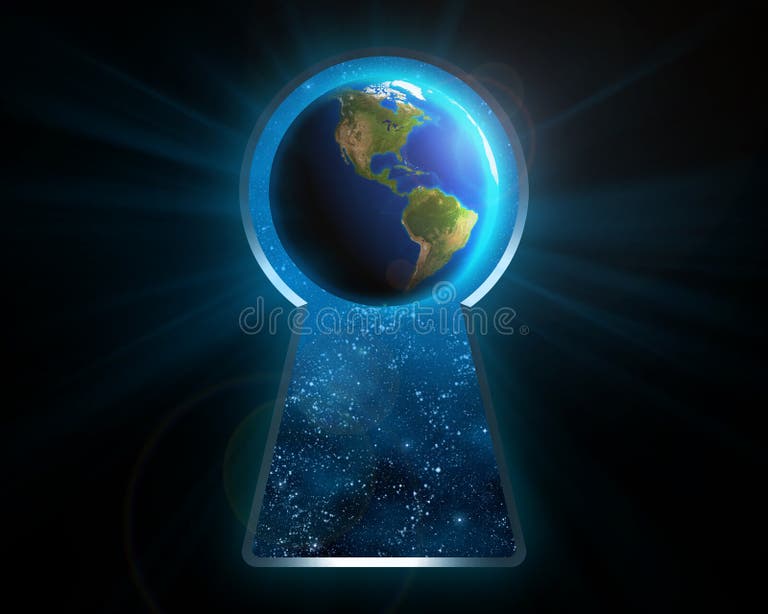 The Planet Earth through the Keyhole. Stock Image - Image of astronomy ...