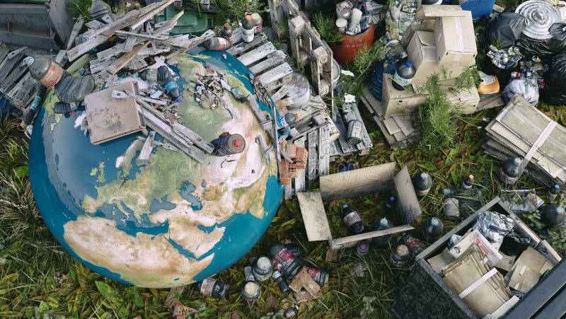 Planet Earth Lies between Garbage - Global Catastrophe Concept - 3D ...