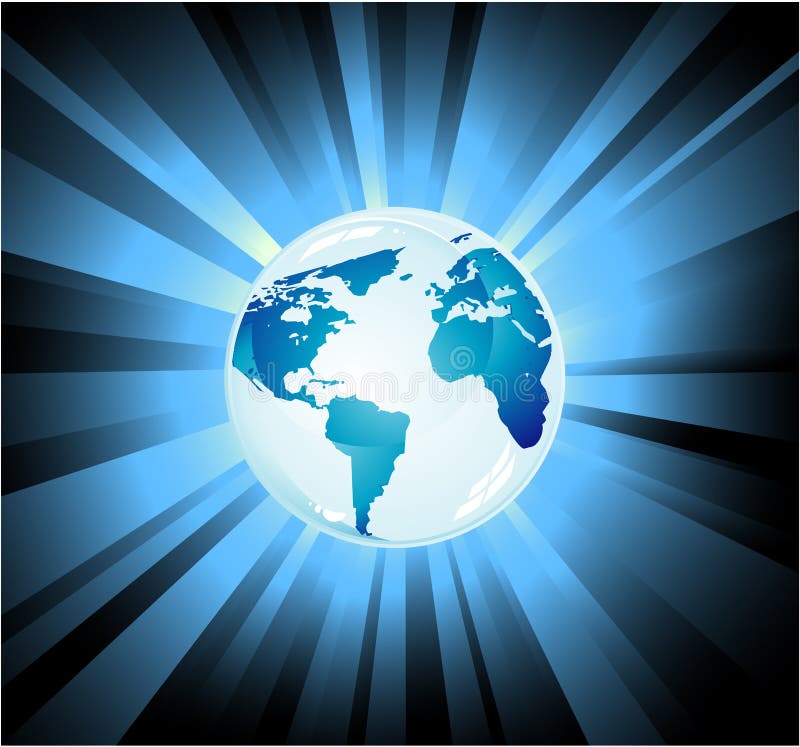 Planet Earth Light Background Stock Vector - Illustration of burst ...