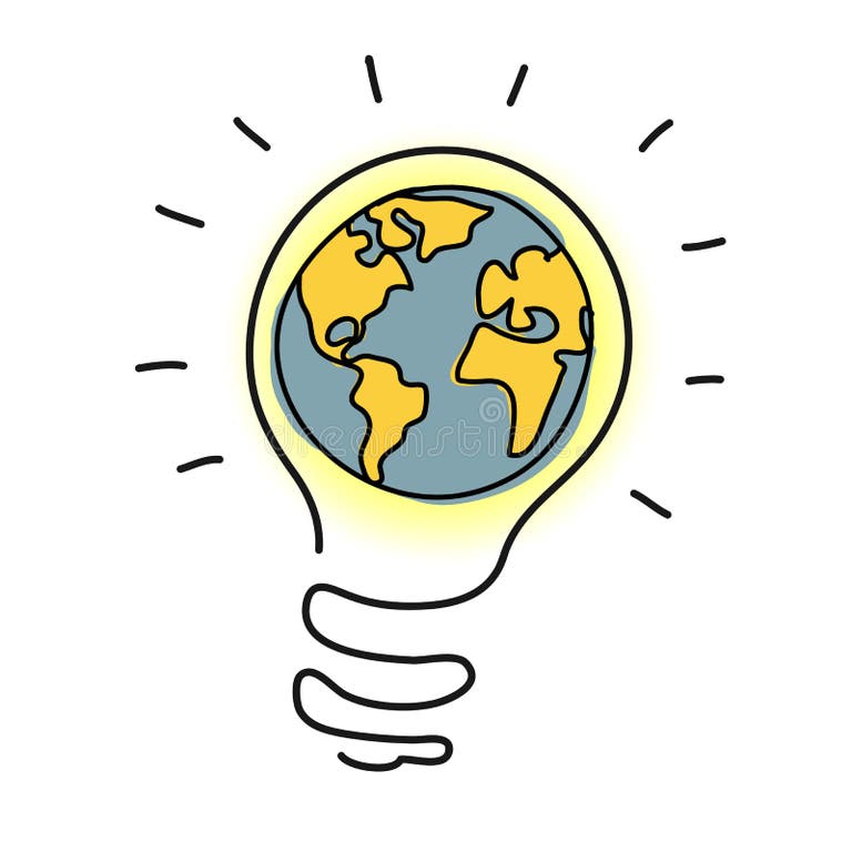 Planet Earth Light Bulb Cartoon Stock Illustrations – 618 Planet Earth ...