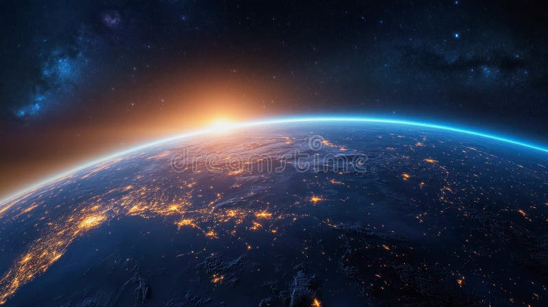 Planet Earth with Light Pollution of Big Cities Stock Image - Image of ...