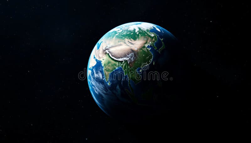 Planet Earth. Light and Shadow Side. Detailed View from Space Stock ...