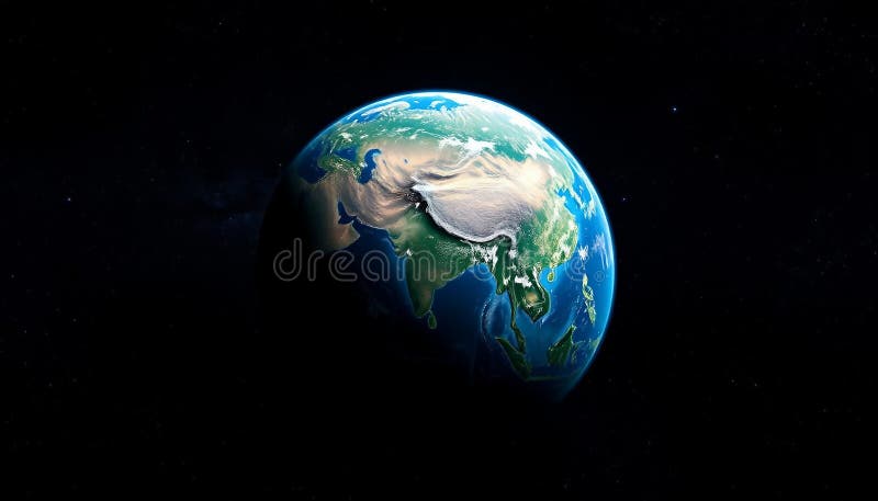 Planet Earth. Light and Shadow Side Stock Illustration - Illustration ...