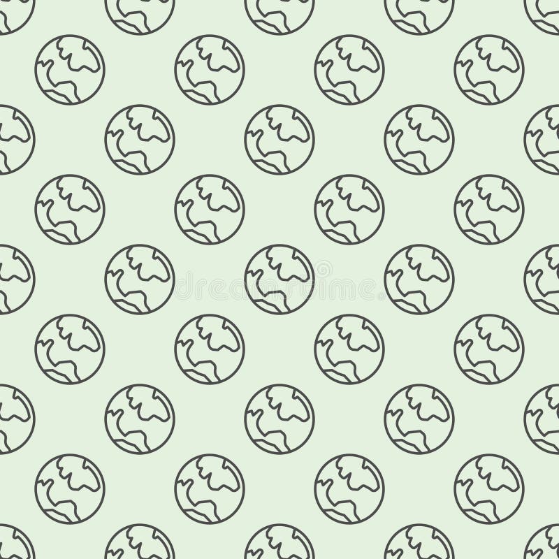 Planet Earth Line Seamless Pattern, Cosmos Theme. Vector Graphics Stock ...