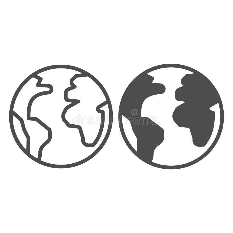 Planet Earth Line and Solid Icon, Cosmos Concept. Vector Graphics Stock ...