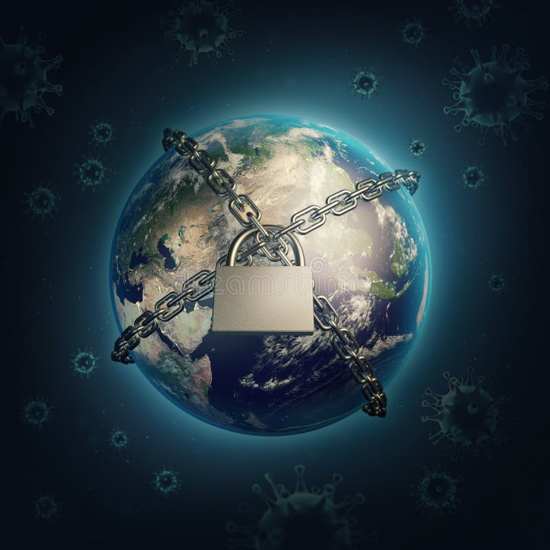 Planet Earth Locked with Chain Stock Illustration - Illustration of ...
