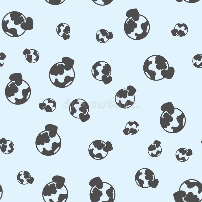 Planet Earth and Love Heart Solid Seamless Pattern, Climate Change ...