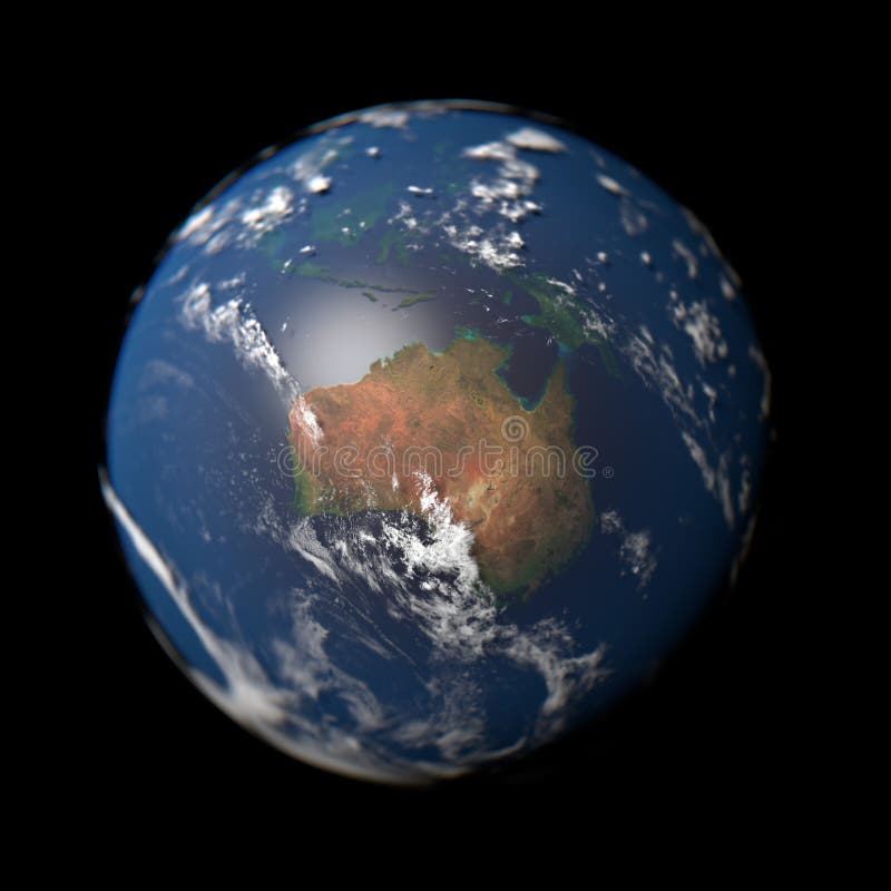 Planet Earth in Macro Concept with Australia in Focus Stock ...
