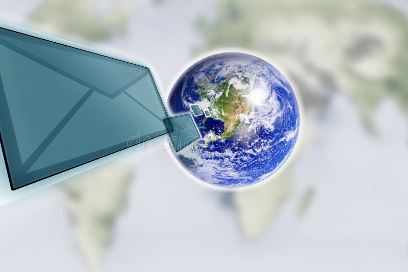 Planet Earth and Mail the Envelope Stock Illustration - Illustration of ...